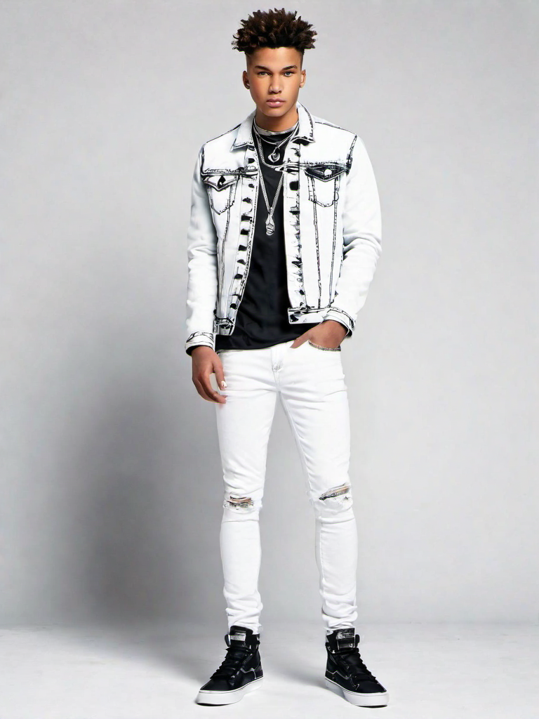 Nightclub Outfit Idea: Man’s black slim-fit denim jacket