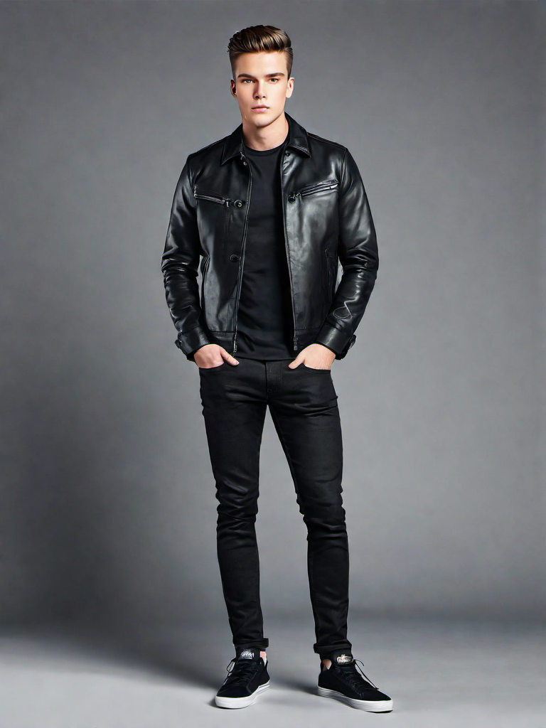 Nightclub Outfit Idea: Man’s slim-fit black button-up shirt